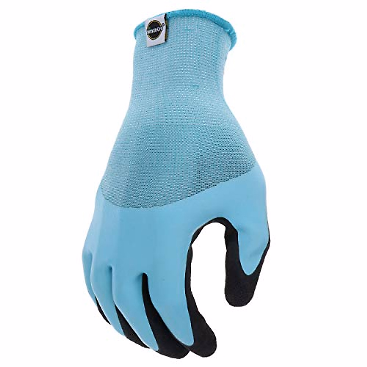 Miracle-Gro MG30604 Water Resistant Grip Gloves – [1 Pair, Small/Medium] Aqua, Double Dip Flat Latex Gloves with Elastic Knit Wrist