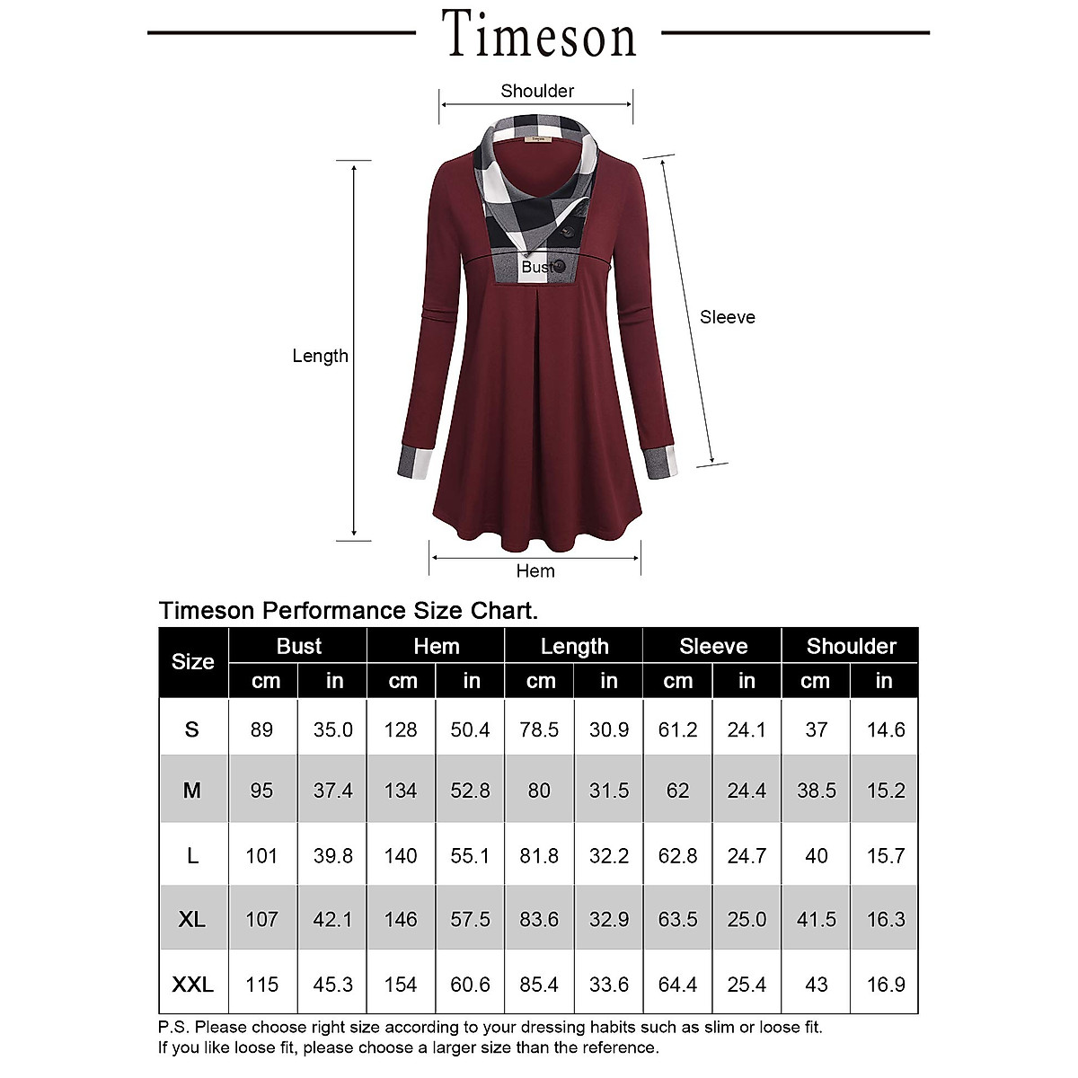 Timeson Tunic Sweaters for Women to wear with Leggings,Long Sleeve Winter Black Tunics Tops Loose Fitted Swing Ladies Sweatshirts Button V Neck Pullover Thick Fall Work Dressy Shirts Christmas Outfits