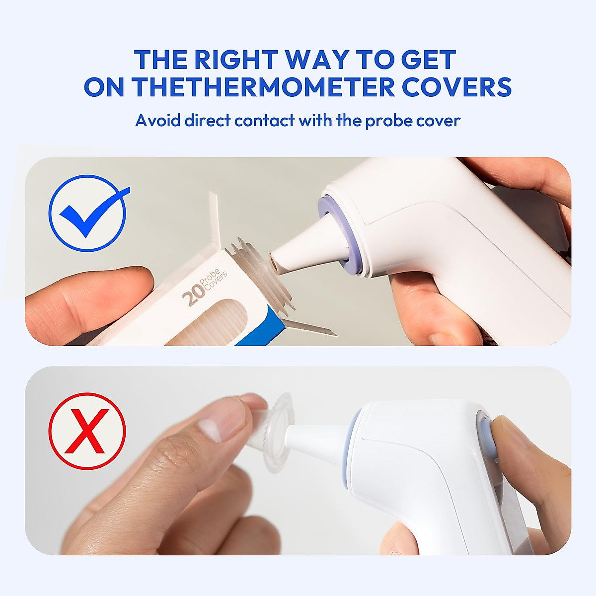 120X Ear Thermometer Probe Covers, for All Braun Thermometer Ear Covers, Lens Filters, Refill Caps, 0% BPA Disposable Covers