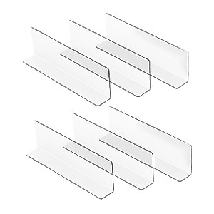 HOOTNEE 30 Pcs Supermarket Sorting Baffle Commodity Divider Clear Dividers for Shelves Clear Shelf Dividers for Closets Tall Shelf Dividers for Wire Shelves Clear Toy Blocker Plastic