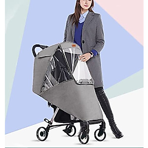 Stroller Rain Cover Universal Pram Buggy Rain Shield Waterproof Stroller Weather Shield Baby Pushchair Cover with Canopy Window