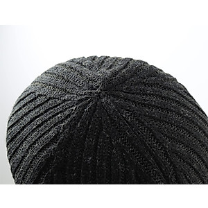 Connectyle Outdoor Classic Bassic Men 's Warm Winter Hats Thick Knit Long Cuff Beanie Cap with Lining, 55 60cm, Black