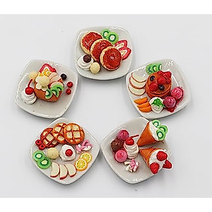 ThaiHonest 5 Dollhouse Miniatures Pancake & Waffle Food Supply Handcrafted,Tiny Food