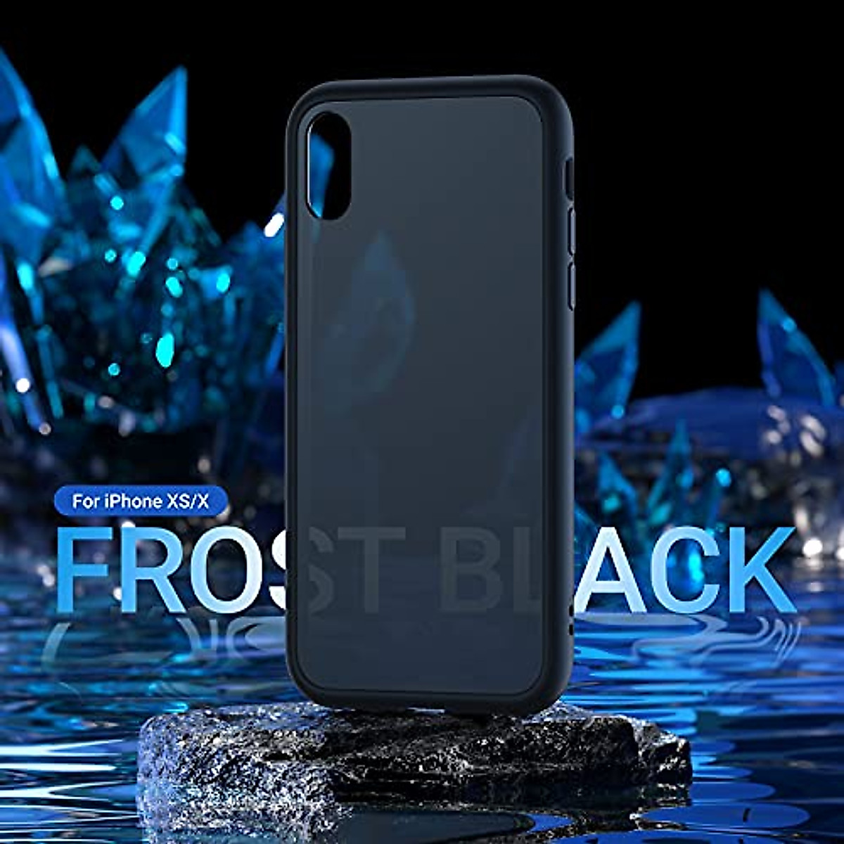 TORRAS Shockproof iPhone Xs Case/iPhone X Case/iPhone 10 Case/iPhone 10s case [Military Grade Drop Protection] Anti-Scratch Hard PC Back and Soft Silicone Thin Case Slim Fit iPhone X/XS Case-Black