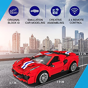 TOTI ROYAL Build Your Own RC Car Kit for Kids | 306-Pieces STEM Building Blocks Toys for Boys and Girls | Build a Remote Control Race Car Kit | New 2021 for 6+ Year Olds (Red Bomb)