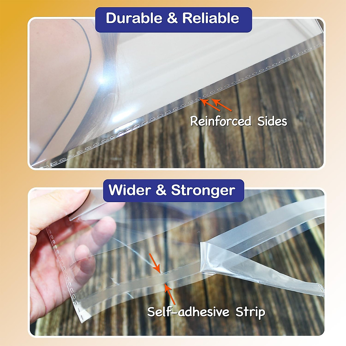 PigPotParty 9"x12", Clear Plastic Cellophane Bags, 100 Count Self Sealing Cello Bags for Packaging T Shirt, Clothes, Product - Plastic Sealable Bags for A4, Letter, Magzines, Book Gift, Artwork