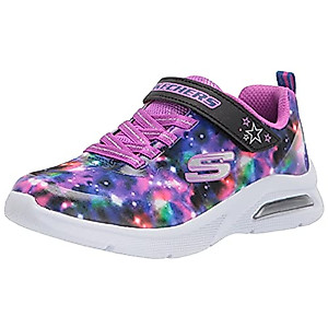 Skechers Girls Microspec Max - Spiral Galaxy Sneaker, Blue Multi, 4