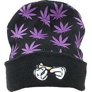 UTALY Weed Marijuana Beanies-Hat Rolling-Up Skully Cap (Style 02)