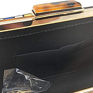 Boutique De FGG Leopard Women Acrylic Clutch Purse Evening Bags Fashion Party Dinner Shoulder Handbags (Medium,Leopard)