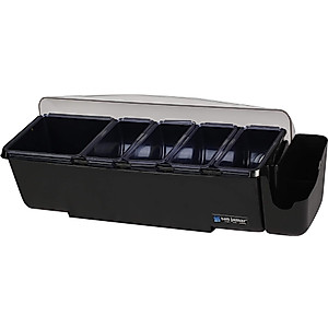 San Jamar Dome Plastic Garnish Center, 8 Pint - 5 Tray, Black