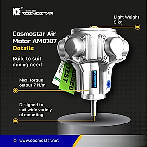 COSMOSTAR 55 Gallon Pneumatic Agitator 1/2 HP, 7 N.M Clamp Mount Tank Barrel Drum Mixer | Paint Agitator, Pneumatic Bracket Mixer, Paint Stirring Machine Bracket Air Agitator Paint Mix Tool