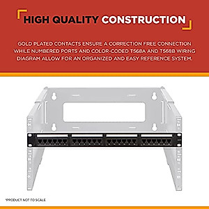 Buyer's Point 24 Port Cat6 RJ45 Patch Panel | Built for Rack or Wall Mount Cable Management w/Punch Down Tool, Server Compatible with Cat 3/4/5/5e/6 — 1 Pack