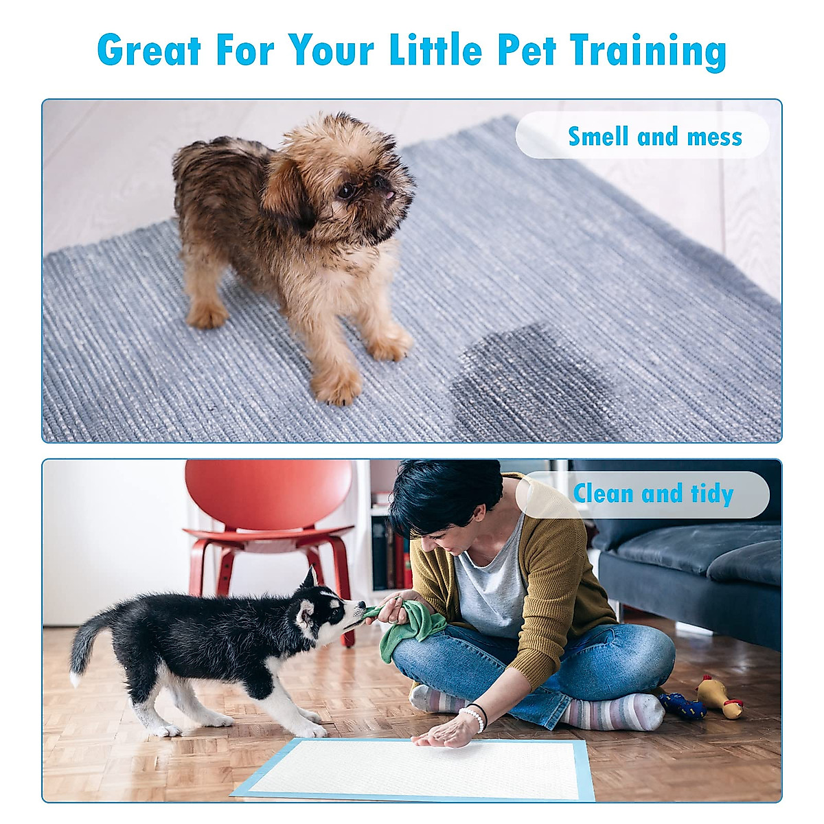 Dog and Puppy Pee Pads 50-Count Disposable Pet Pad 28x34 inch X-Large Waterproof Pet Training Pad Dog Pee Pads Maximum Absorption and Protection