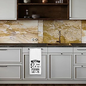 XIKAINUO Don’t Make Me Poison You - Waffle Cotton Kitchen Towels Hand Towel, Kitchen Decor Towel Flour Sack Towel Dish Towel for Woman Mom Grandma Aunt Christmas New Home Housewarming Gifts