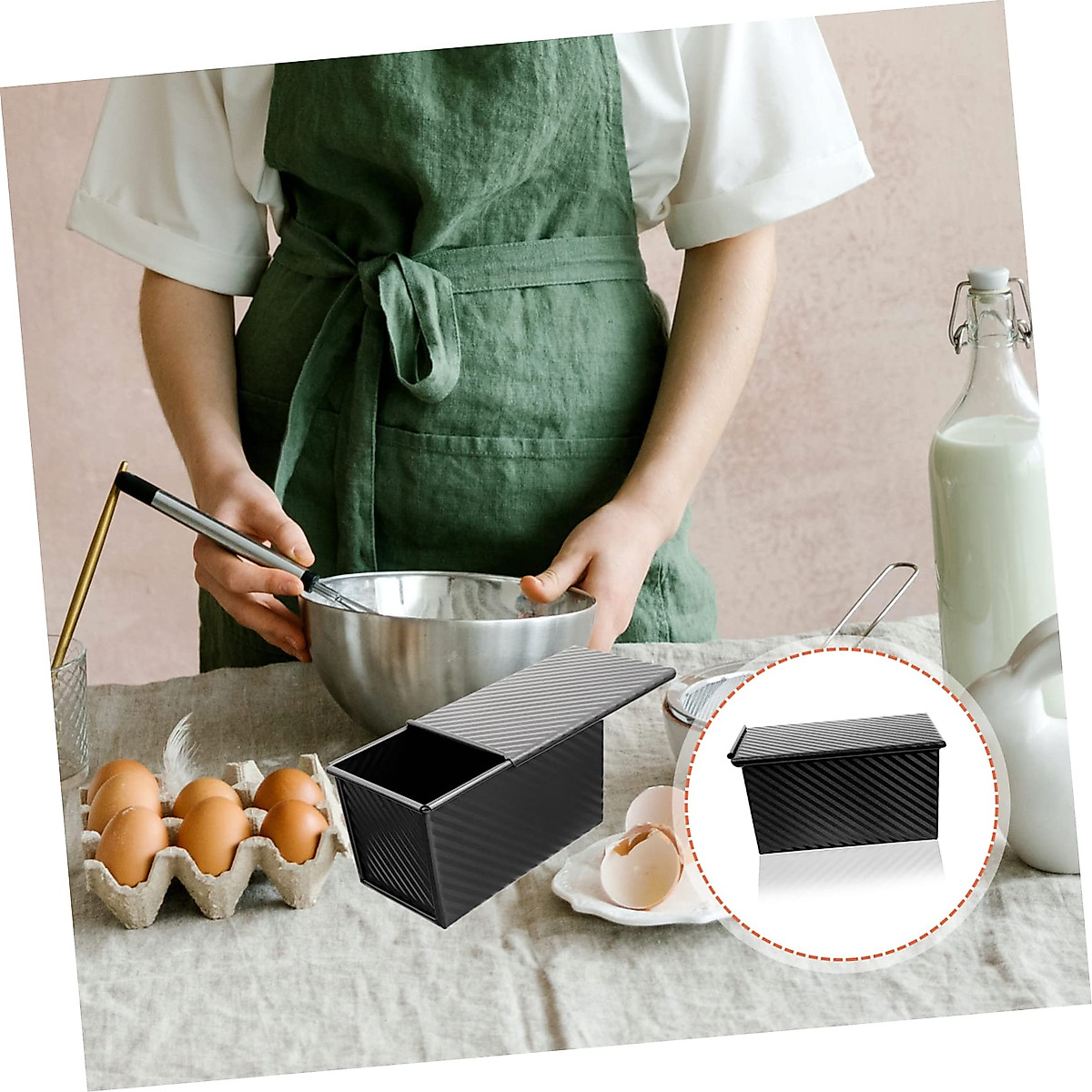 TIDTALEO Non-stick Bread Baking Mould Toast Box with Lid Carbon Steel Metal Bread Pan Toast Mold Bakeware