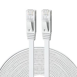 Yauhody CAT 6 Ethernet Cable 3ft 6-Pack White, High Speed Solid Flat CAT6 Gigabit Internet Network LAN Patch Cords, Bare Copper Snagless RJ45 Connector for Modem, Router, Computer (3ft 6 Pack, White)