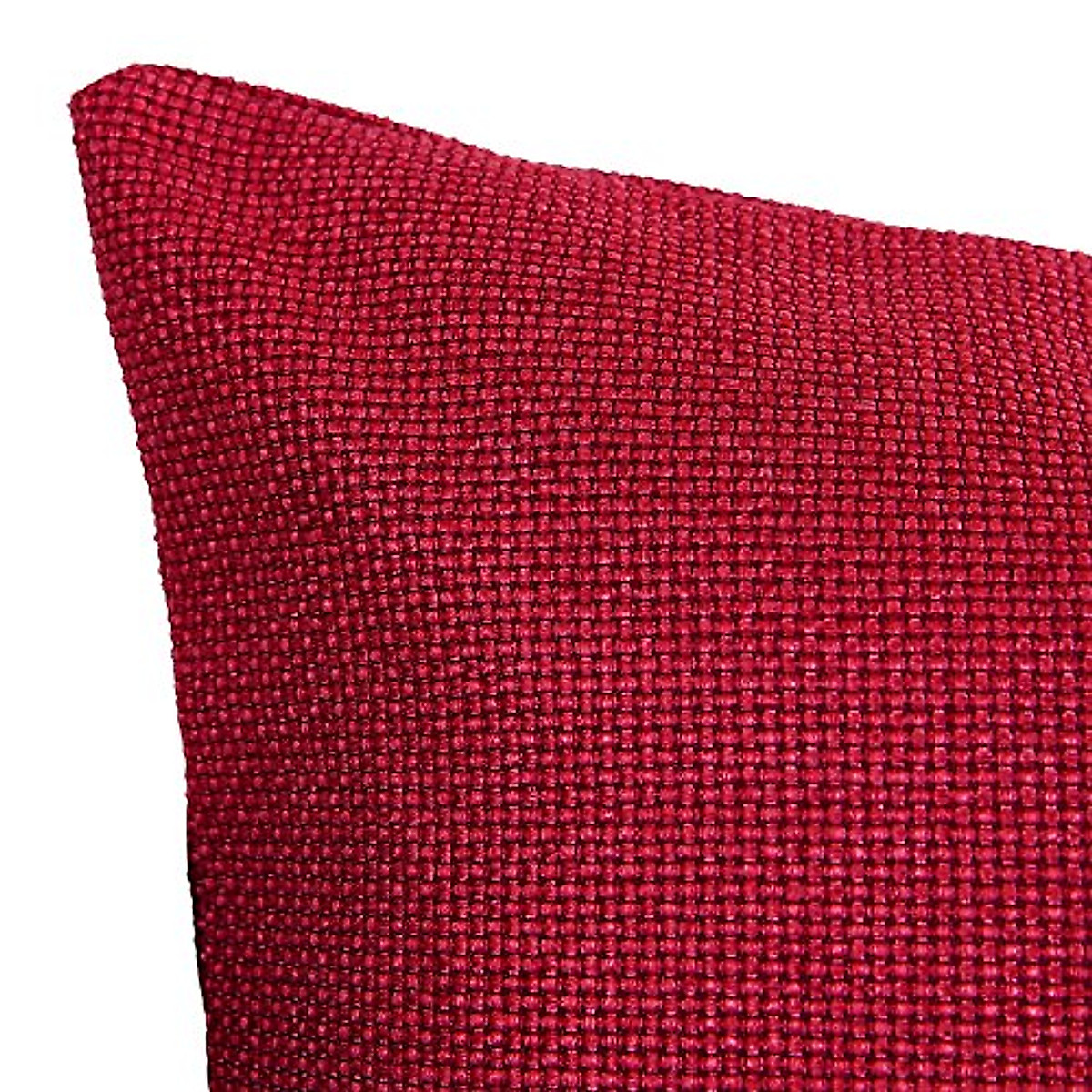 Deconovo Decorative Pillow Faux Linen Pillow Cases Hand Made Throw Cushion Covers with Zipper for Party Sof, 18x18 Inch, Red