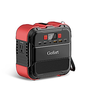 GOFORT Portable Power Station 120W(Peak 240W), 98Wh DC Port USB QC3.0 Portable Generator with LED Light, 110V Pure Sine Wave AC Outlet Lithium Battery, Solar Generator for Outdoor Emergency Backup