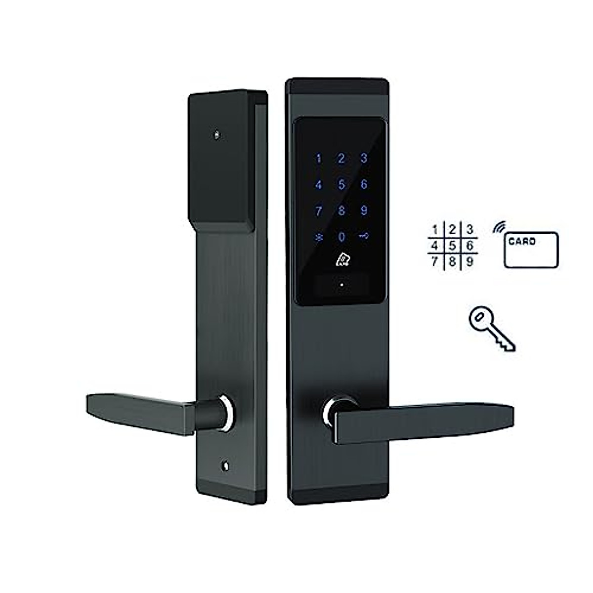 RFID Card Apartment Anti-Theft Swiping Ppassword Induction Electronic Lock+Card (Left Pull, Black+APP)