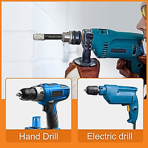 7 Piece Diamond Drill Bits Set, Core Drill Bits for Hard Materials - Tiles Ceramics Glass Stones – Built in Coolant, Fast Dry Drilling - Sizes 3/16" 1/4" 5/16" 3/8" 1/2" - Round Shank, Storage Case