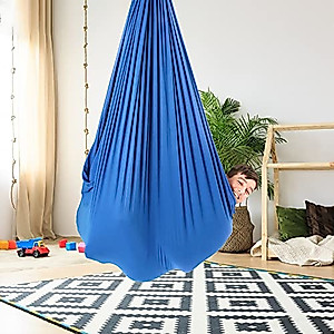 TOPARCHERY Indoor Therapy Swing for Teens w/More Special Needs, Cuddle Hammock Ideal for Autism, ADHD, Aspergers and Sensory Integration Snuggle Swing Hammocks (Blue)