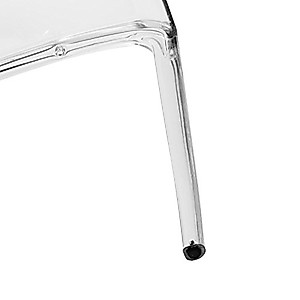 LeisureMod Adler Mid-Century Modern Dining Side Chair, Set of 2 (Clear)