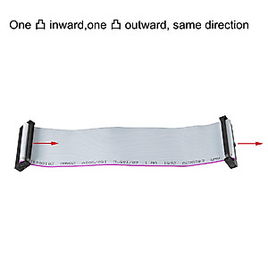 uxcell IDC Wire Flat Ribbon Cable FC/FC Connector A-Type 14 Pins 2.54mm Pitch 1m Length Gray