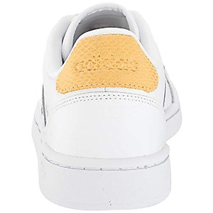 adidas Women's Grand Court SE Tennis Shoe, White/White/Orange tint, 8.5