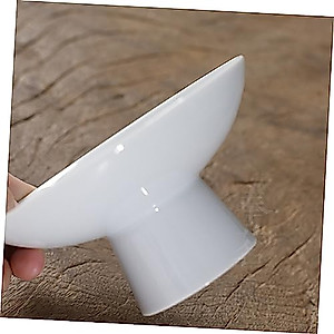 EXQUIMEUBLE ceramic stemware glass containers for food bread container dresser decor porcelain fruit basket ceramic snacks Dessert Candy Display Tower Afternoon Tea Plate Cake Trays white Oval