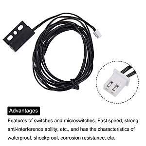 MECCANIXITY Ice Full Switch Sensor for Ice Maker Magnet Door Panel Switch 200cm Line Length Black