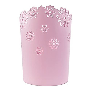 VIUJUH Wastebasket, Hollow Flower Shape Plastic Lidless Wastepaper Baskets Trash Can-M A2301