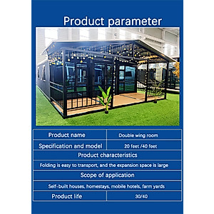 40Ft 20Ft Prefab Light Steel Folding Prefabricated Villa, 5 Bedroom, Shipping Container Expandable House