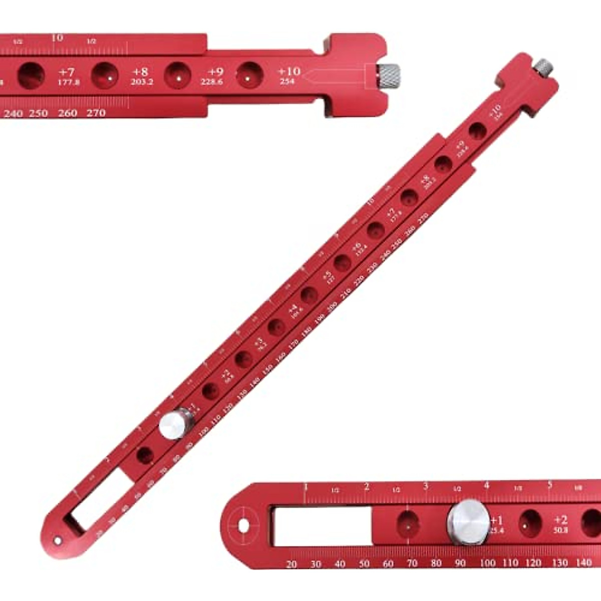 Woodworking Aluminum Alloy Circular Drawing Tool,Fixed-Point Marking Gauge Woodworking Compass Scribe,Metric/British,Adjustable Carpenter Arc Drawing Ruler