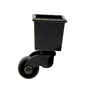 Mewutal 4PCS 22mm/0.87" Sofa Caster, Heavy Duty Table Leg Swivel Casters Zinc Alloy Furniture Casters with Square Cup for Desk Bed Chair Cabinet, with Screws