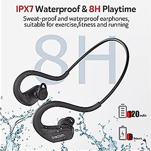Sport Headphones,Bone Conduction Headphones:Wireless Air On-Ear Earbuds Built-in Noise-Canceling Mic,IPX7 Waterproof Bluetooth Headphones for Workout Running Cycling Yoga Hiking Driving Travel, Black
