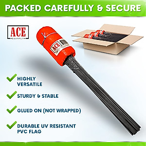 Fluorescent Orange Marking Flags Yard Flags - 4x5-Inch Marker Flags - 15-Inch Wire - 100 Pack - Perfect For Lawn Flags, Landscape Flags, Marking Flags For Lawn, Survey Flags, Sprinkler Flags
