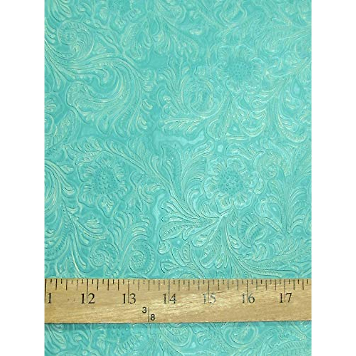 DuroLast™ Vintage Western Floral Pu Leather Fabric by The Yard DIY Upholstery Accessories Fashion (Nugget)