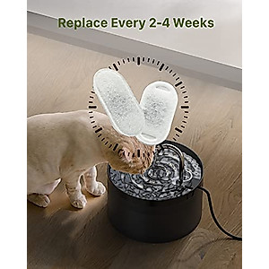 GIOTOHUN Cat Fountain Filters, 4 Pieces Filters + 4 Pieces Foam Filters for Cat Fountains, Filtering Hair (Sponge), Triple Filtering (Filter), Suitable for H1