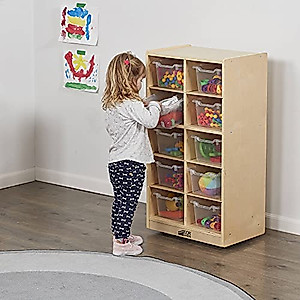 ECR4Kids Scoop Front Storage Bins, Multipurpose Organization, Clear, 10-Piece