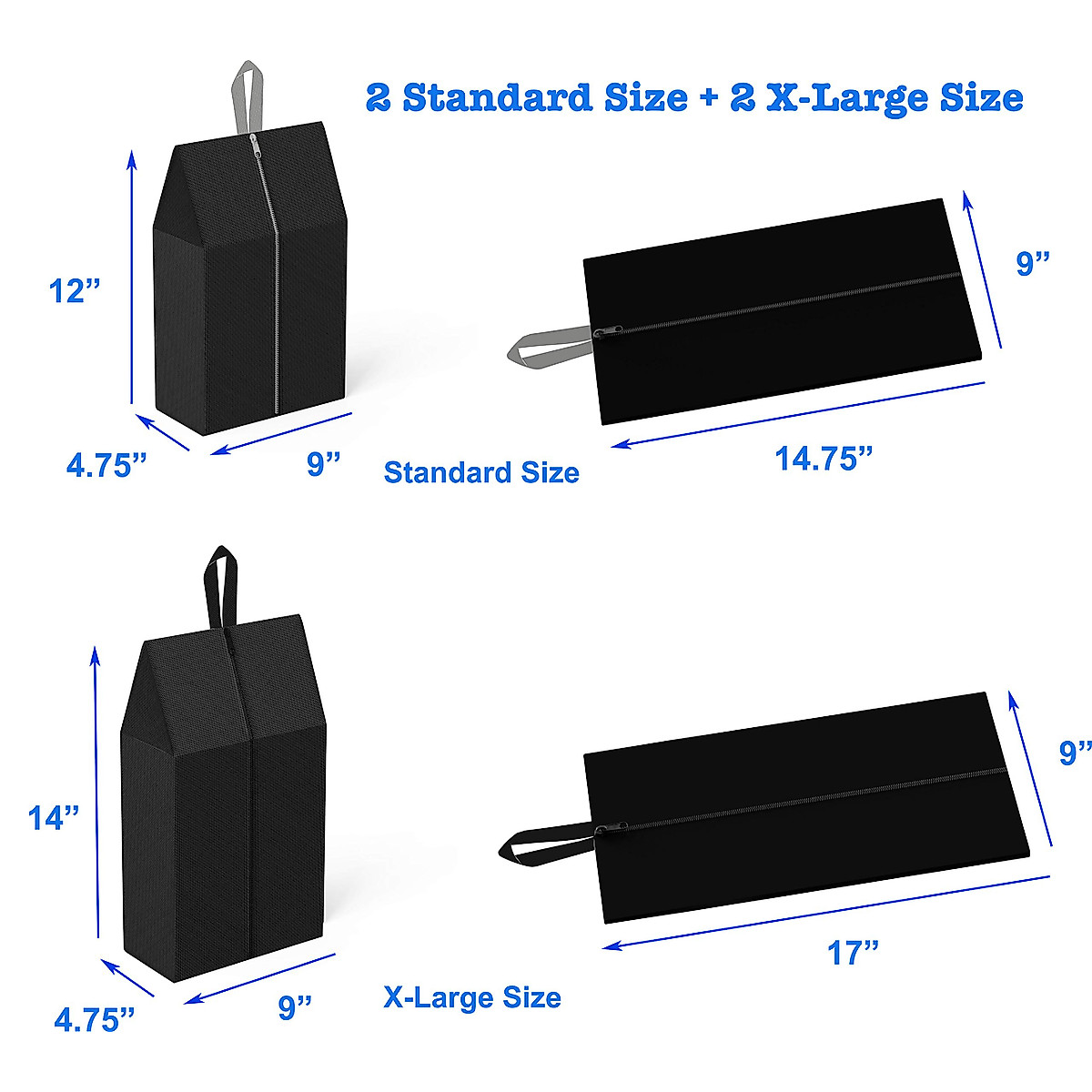 Simple Houseware 4 Pack Travel Shoe Bags