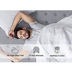 Coolvie Queen Mattress, 10 Inch Comfy Cool Memory Foam and Innerspring Hybrid Mattress, with Individually Pocket Coils, Cushioning Euro Top and Breathable Hypoallergenic Knitted Cover