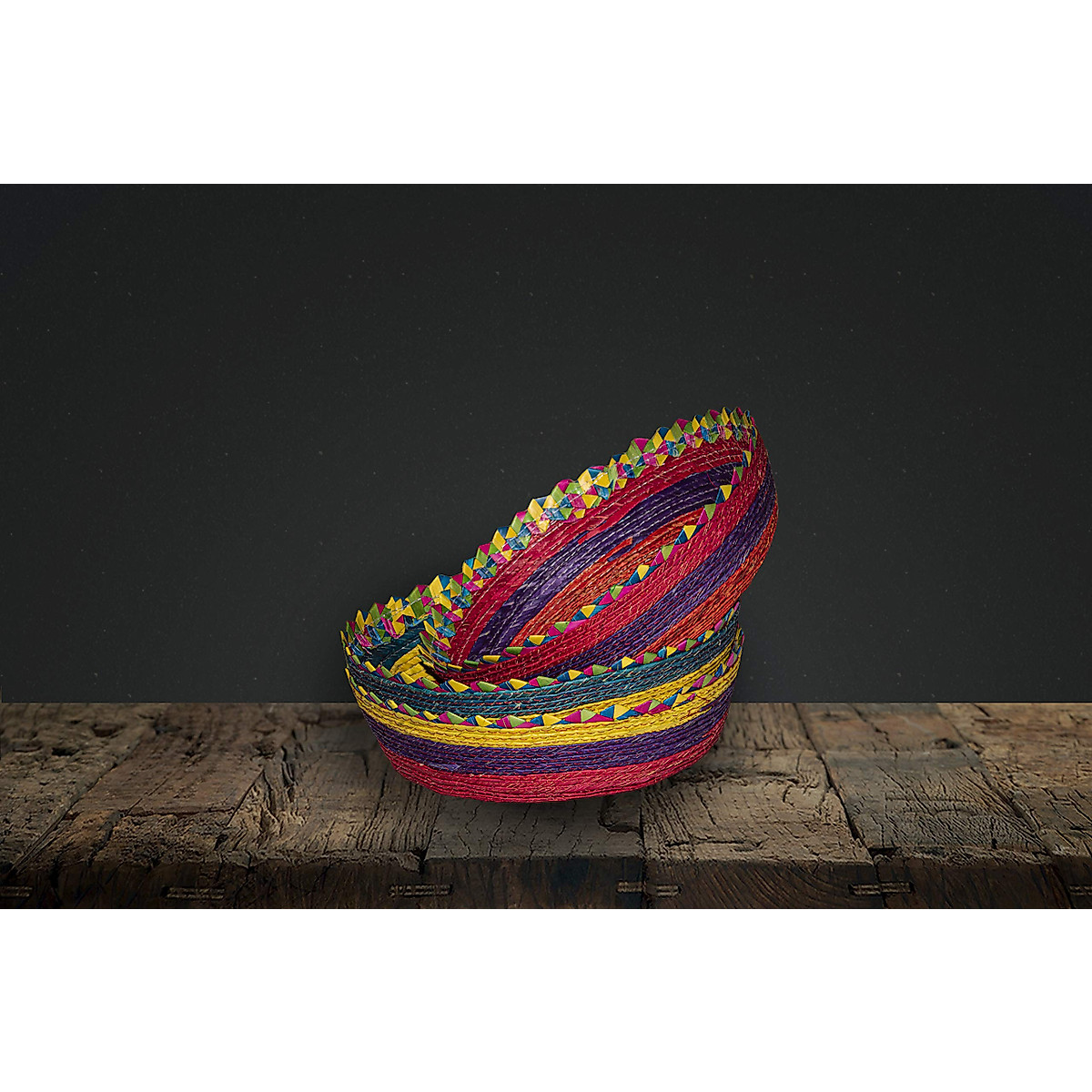 Mexican Palm Tortilleros. Handmade by The Indigenous People OF Mexico. Mexican Tortilla and Pancake Warmer. Great candy, and Chips Holder. (Colosal, 3 Pack)