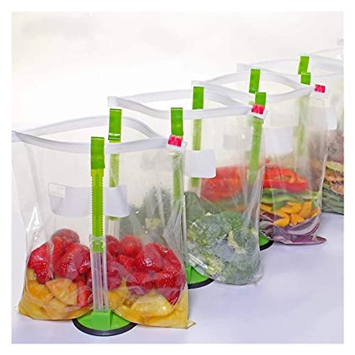 Dverrtuy Ziplock Bag Holder,Freezer Bag Holder Stand Adjustable Baggy Rack Stand For Filling Plastic Bag Holder Stand Meal Planning