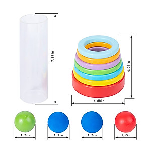 Montessori Interactive Stacking Rings and Balls for Babies 6-12 Months - Clear Tube Fun