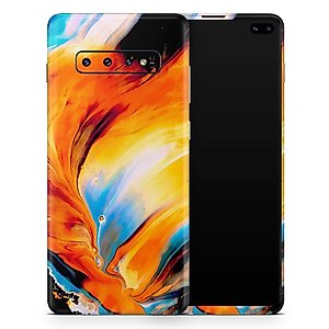 DesignSkinz Liquid Abstract Paint V1 Protective Vinyl Decal Wrap Skin Cover Compatible with The Samsung Galaxy S20 (Screen Trim & Back Glass Skin)