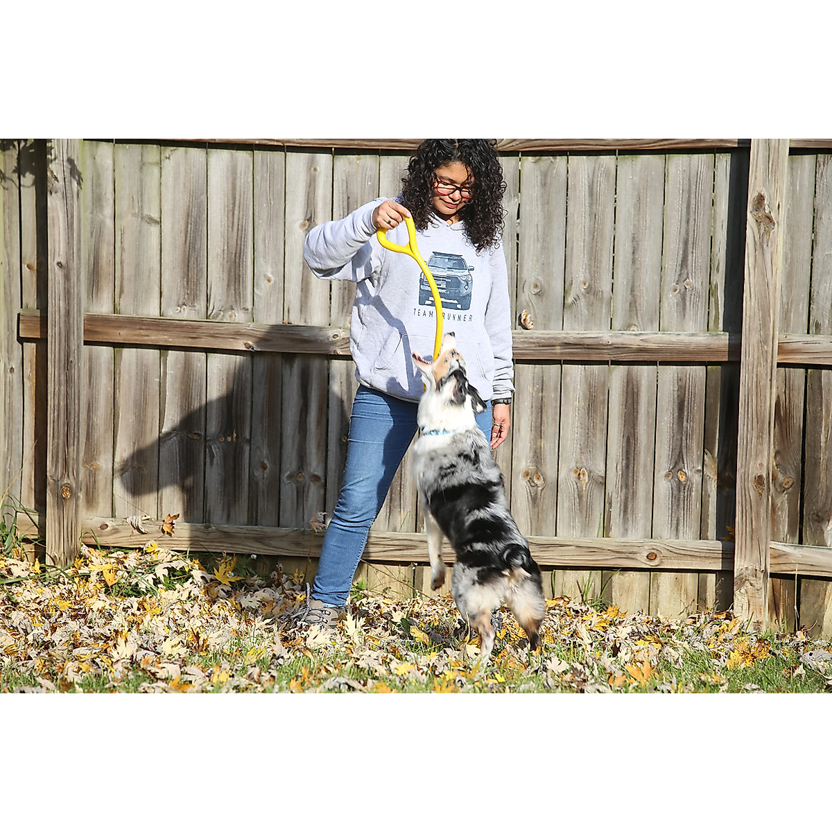 Jersey Dog Co Ultimate Dog Tug Toy, Dog Pull Toy, Tug of War Dog Toy, Safe Dog Chew Toys, Made in The USA Rubber Dog Toy 23” Long