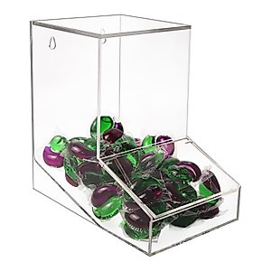 Gnjoyxuan Laundry Pods Container, Acrylic Candy Dispenser with 2 Lid, Dishwasher Pod Holder, Laundry Organization for Laundry Room, Home, kitchen, Office Used- Stand or Wall Mount