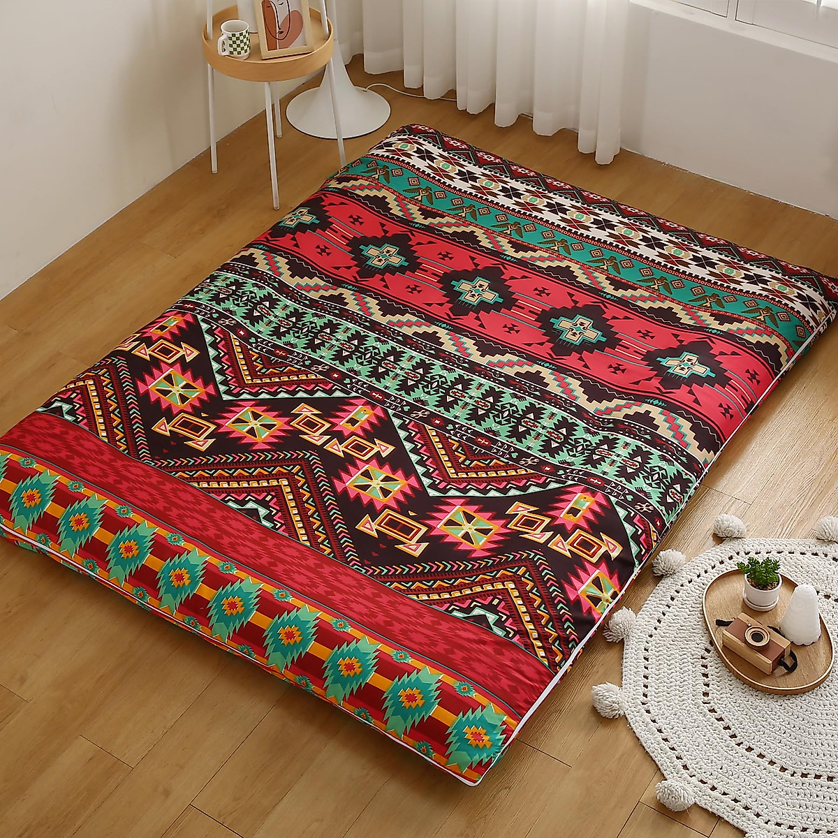 PRITIY Futon Floor Mattress Cover with Zipper, Futon Covers Queen Size Machine Washable Soft Skin-Friendly Tatami Mattress Cover Dustproof Cover for Bedroom