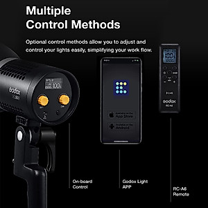 Godox ML60Bi Bi-Color 60W LED Video Light, 2800K-6500K Color Temperature, CRI 96+ TLCI 97+, 10100Lux@1m with Reflector, 7 FX Effects, Slient Mode, Multiple Control Methods,W/Cleaning Cloth