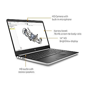 HP 14in High Performance Laptop (AMD Ryzen 3 3200U 2.6GHz up to 3.5GHz, AMD Radeon Vega 3 Graphics, 4GB DDR4 RAM, 128GB SSD, WiFi, Bluetooth, HDMI, Windows 10(Renewed)